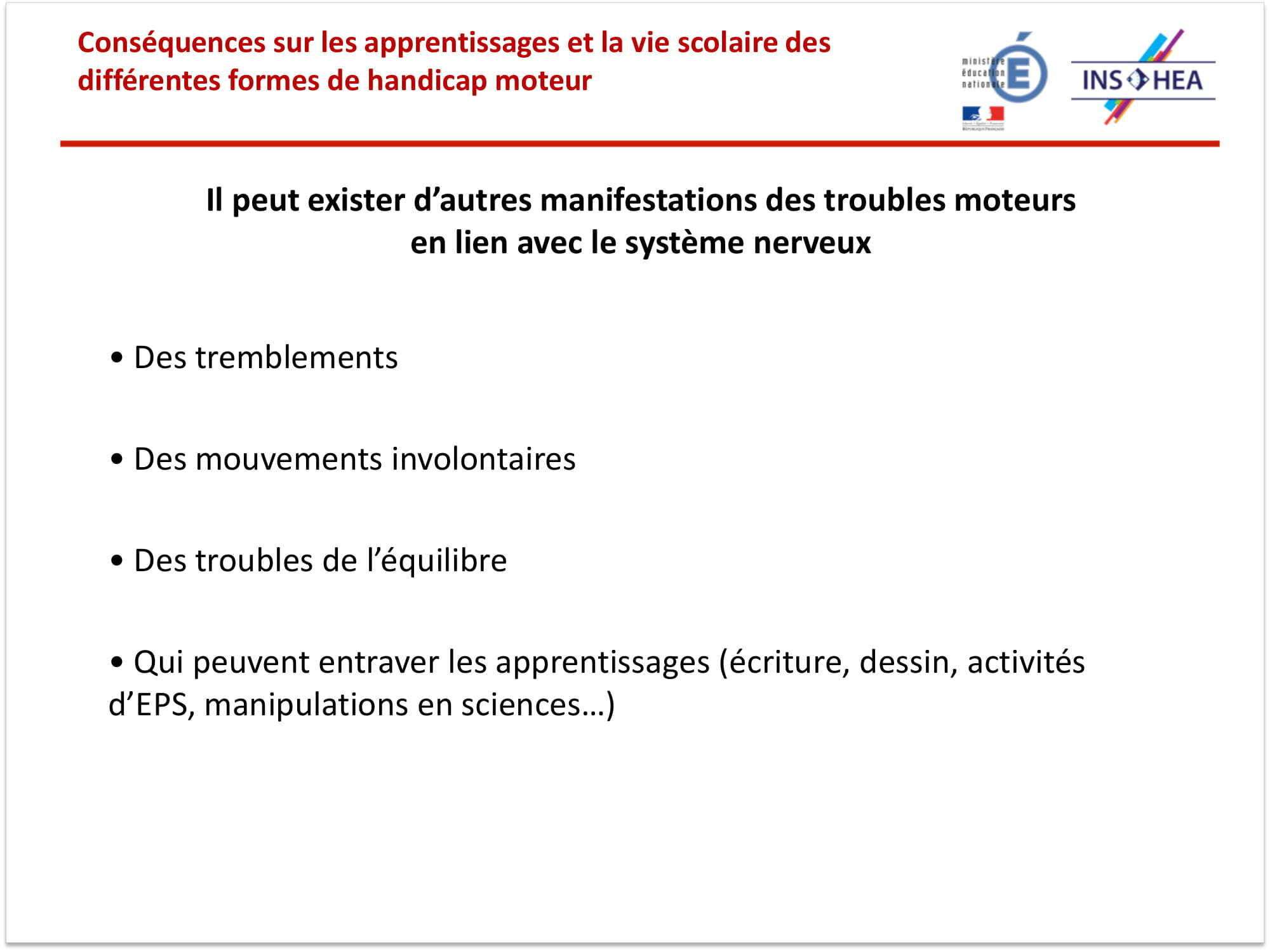 Module Troubles Moteurs et Troubles Développementaux de la Coordination
