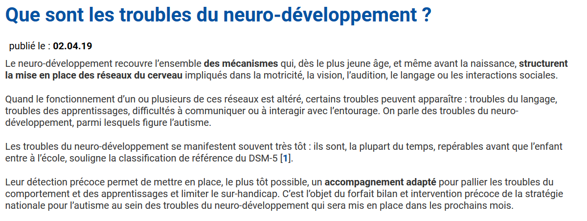Scolarisation des élèves avec des troubles du spectre de l'autisme